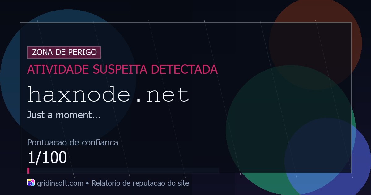 Haxnode.net: alerta de blacklist (Confiança 1/100)