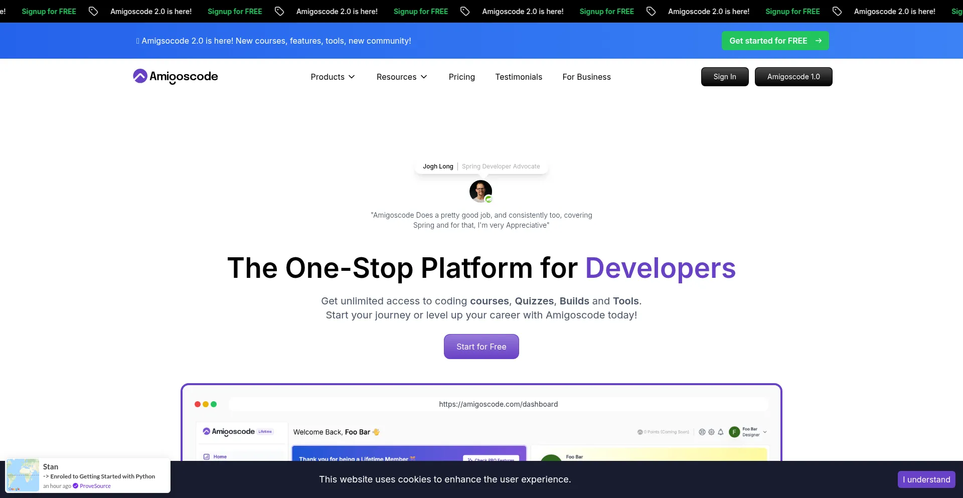 Amigoscode.com Comentários | Relatório de Verificação