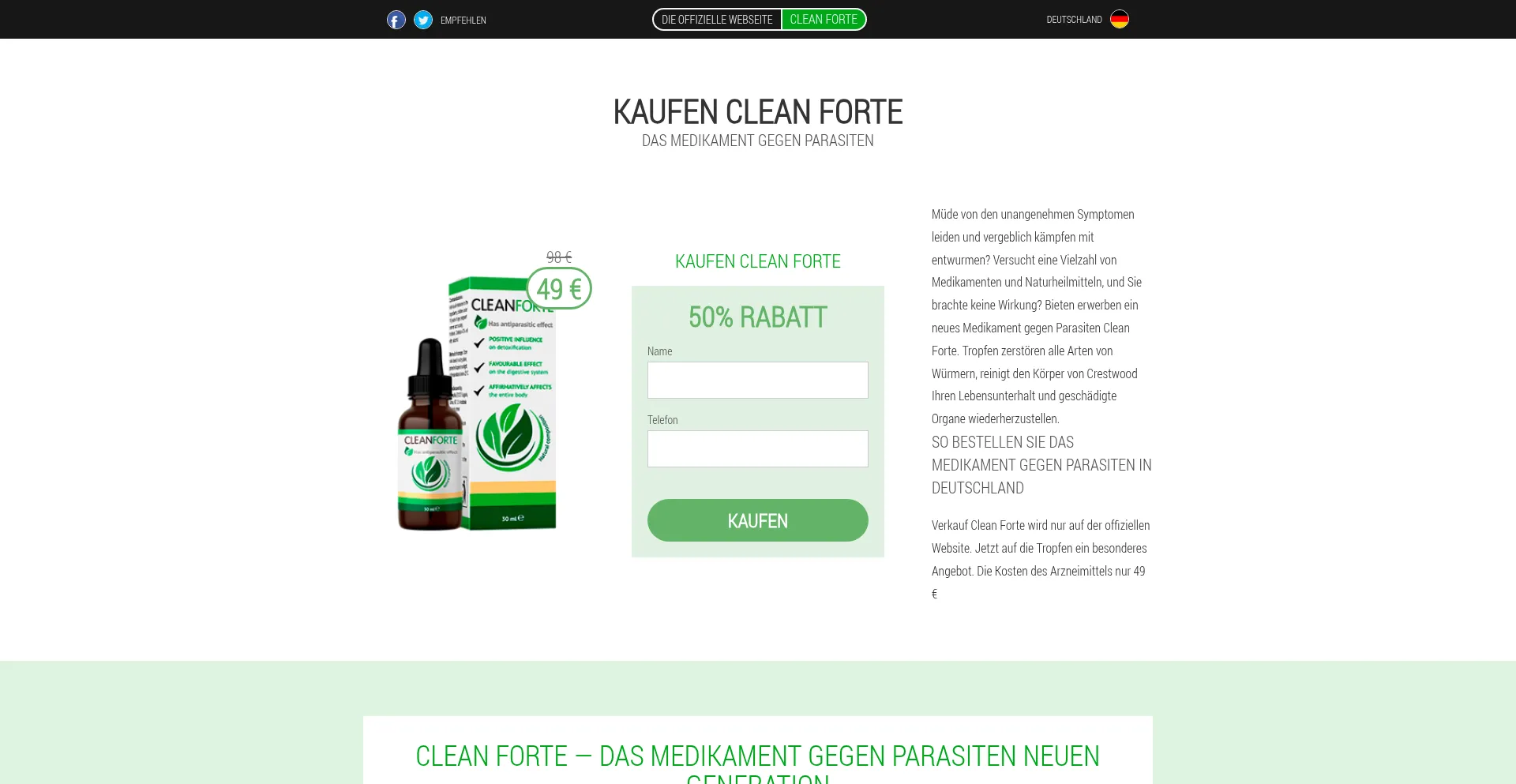 Avaliação de Clean-forte.com: Site suspeito, pontuação de confiança 39/100